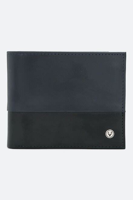 Buy Men Navy Patterned Genuine Leather Wallet Online 809939 Allen Solly