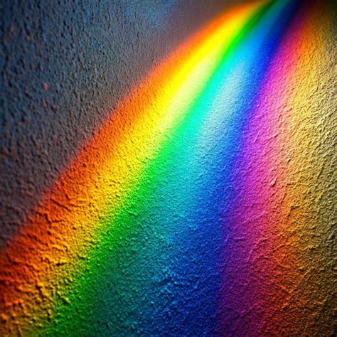 Rainbow Reflective Colorful Sunlight On Textured Surface Of Wall