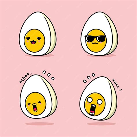 Premium Vector Vector Illustration Of Cute Boiled Egg Emoji