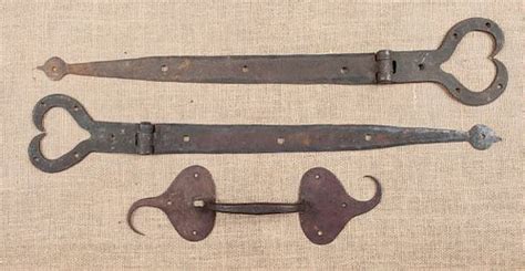 Pair Of Pennsylvania Wrought Iron Strap Hinges Ca Sold At Auction On