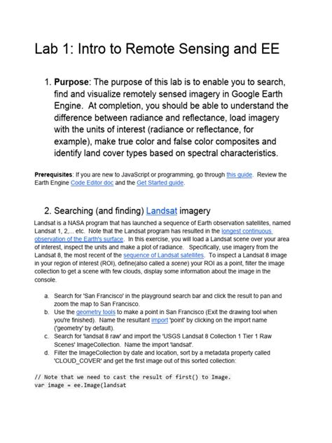 Lab 1 Intro To Remote Sensing And Ee Pdf Remote Sensing