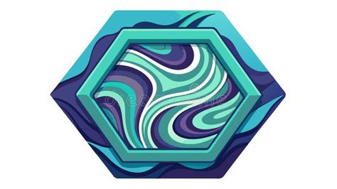 Abstract Hexagon With Wavy Curve Pattern Texture On White Background