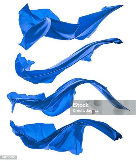 블루 Satins 모양 흰색 배경의 직물에 대한 스톡 사진 및 기타 이미지 직물 날기 모양 Istock