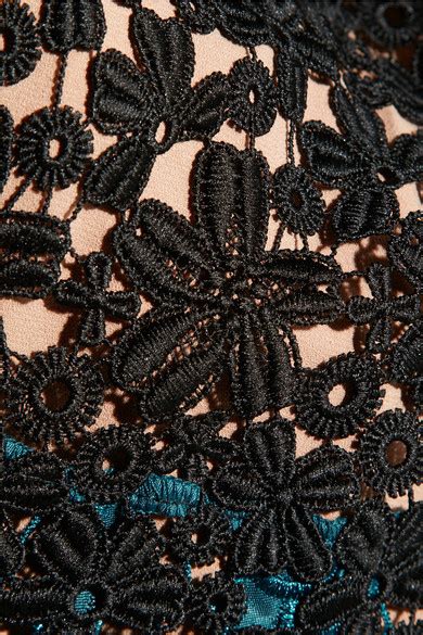 Self Portrait Prairie Guipure Lace Midi Dress Midnight Blue Shopstyle