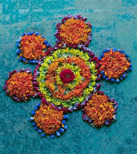Most Colourful Rangoli Designs With Flowers To Try In
