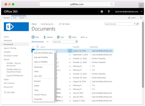 Integrate PdfFiller With SharePoint PdfFiller