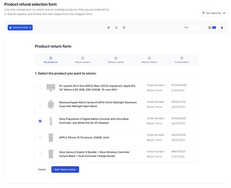 E Commerce Refund Form Components Built With Tailwind Css And Flowbite