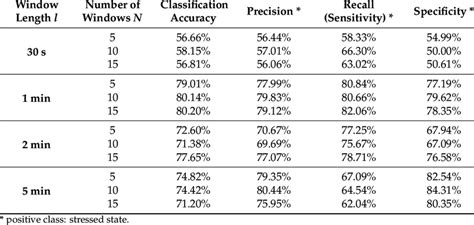 Performance Of The Classification Models Regarding Different Window