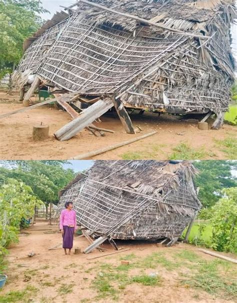 កោះខ្មែរ ខ្យល់កន្ត្រាក់ ផ្ទះរបស់លោកយាយ ស៊ាប សួត ជញ្ជាំងស្លឹក និងដំបូលស្លឹក