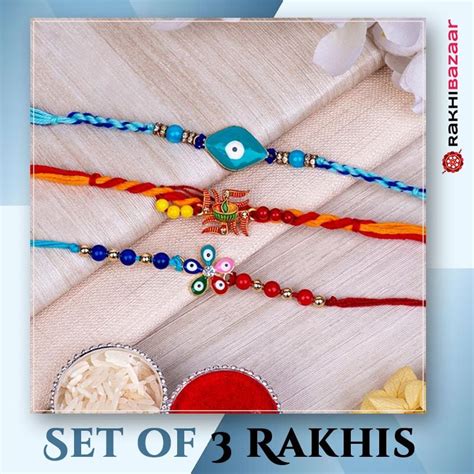 Set Of 3 Rakhis Rrakhibazaar1