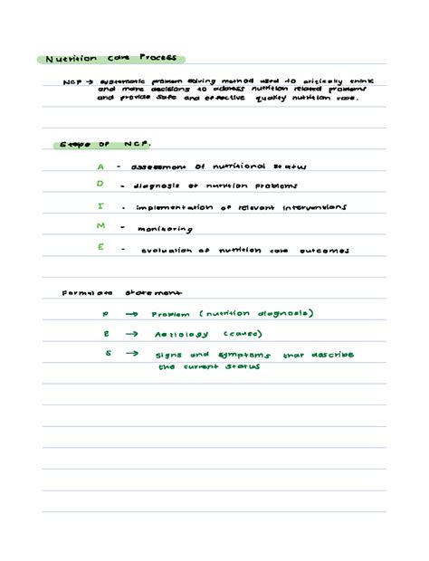 Nta 314 Nutritional Care Process Nutrition Cave Process Nap