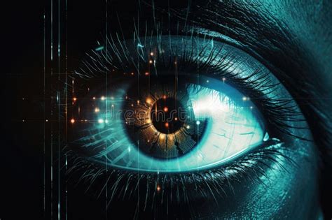 A Futuristic Human Eye With A Scan For Identification Cyber Security Identity Verification