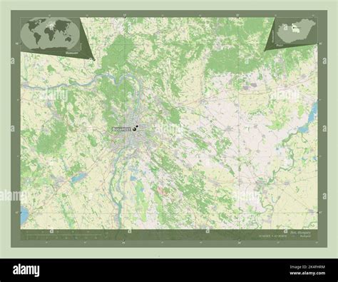 Pest County Of Hungary Open Street Map Locations And Names Of Major Cities Of The Region