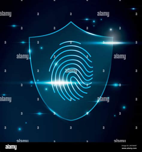Fingerprint Biometric Scan Vector Cyber Security Technology Stock