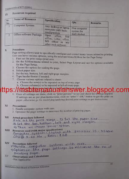 22001 Fundamentals Of ICT Solved Lab Manual Pdf Manual Answer MSBTE