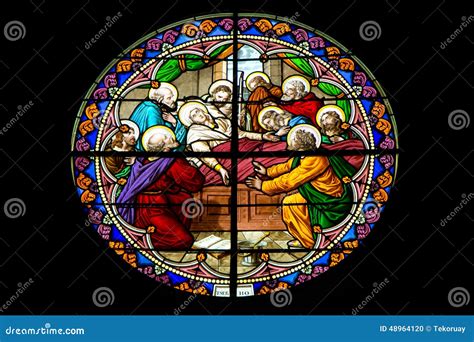 Stained Glass Window In The Nativity Of Our Lady Cathedral Thailand