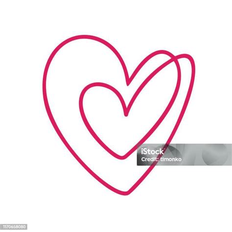 서예 단선 벡터 두 심장 사랑 기호입니다 발렌타인 데이의 로맨틱 한 손으로 그린 아이콘입니다 티셔츠 인사말 카드 포스터 결혼식에