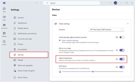 Teams Adjust Brightness Mistytips