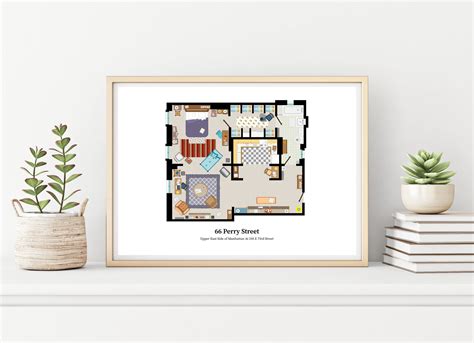 Sex And The City Floor Plan Carrie Bradshaw New York City Etsy