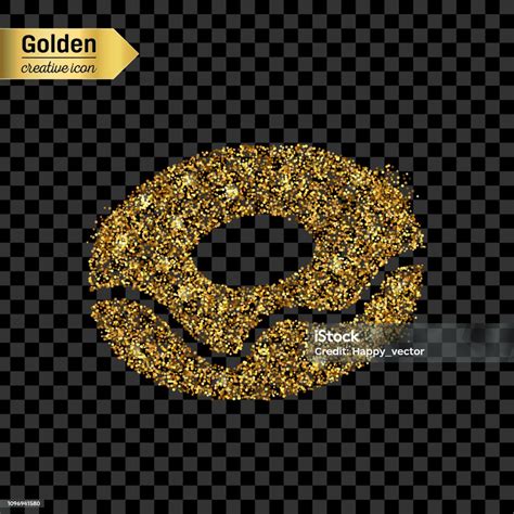 골드 반짝이 도넛 배경에 고립의 벡터 아이콘입니다 예술 창작 개념 그림 웹 노을 빛 색종이 밝은 장식 스파클 반짝이 추상 블 링 쉬머 먼지 호 일 0명에 대한 스톡 벡터