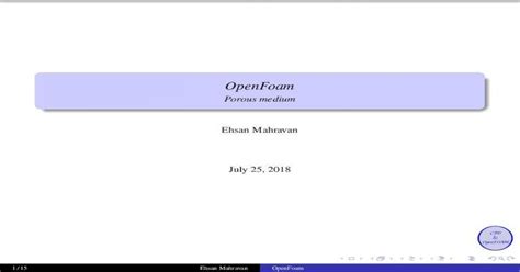 Pdf Openfoam Porous Mediumopenfoam Ir Wp Content Uploads 2018 07