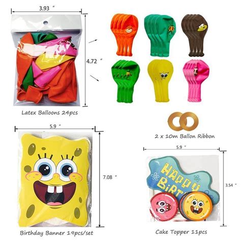 Cute Spongebob Theme Party Decoration And Big Spongebob Foil Balloon