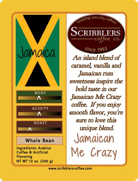 Jamaican Me Crazy Scribblers Coffee Co