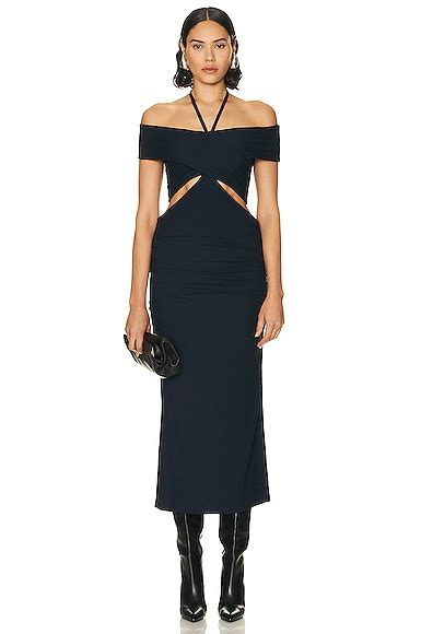 Jonathan Simkhai Standard Akane Midi Dress In Midnight Modesens