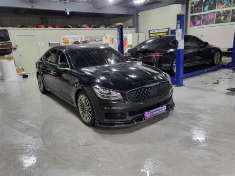 더k9바디킷튜닝 제이커스텀파츠에서 더k9 바디킷 커스텀 튜닝 했어요~ 프론트프론트 컵윙으로 대형 세단차량이 더욱 자세로