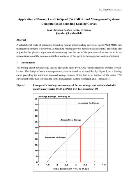 PDF Application Of Burnup Credit To Spent PWR MOX Fuel Management