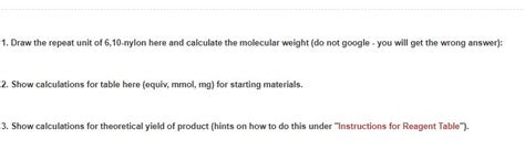 Solved INSTRUCTIONS FOR REAGENT TABLE Fill In The Missing Chegg Com