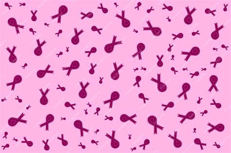 Premium Vector Pink Ribbon Seamless Pattern Cancer Medical Background
