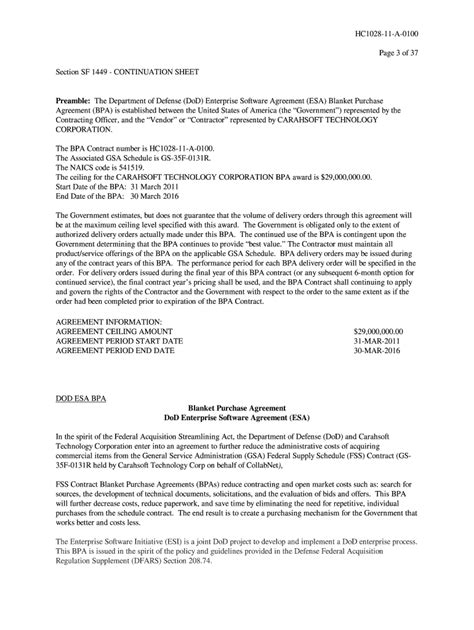 Fillable Online Hc1028 11 A 0100 Section Sf 1449 Continuation Sheet Fax Email Print Pdffiller