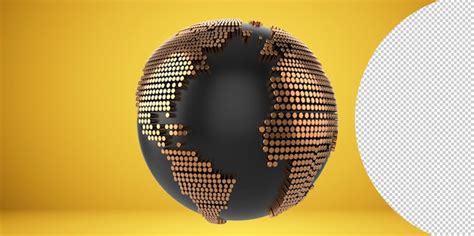 Premium Psd D World Map Globe Transparent Png