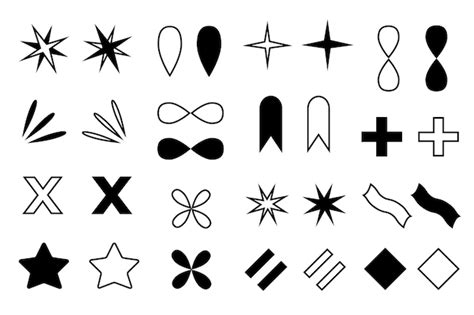 Premium Vector Geometric And Abstract Elements Line Icons Set