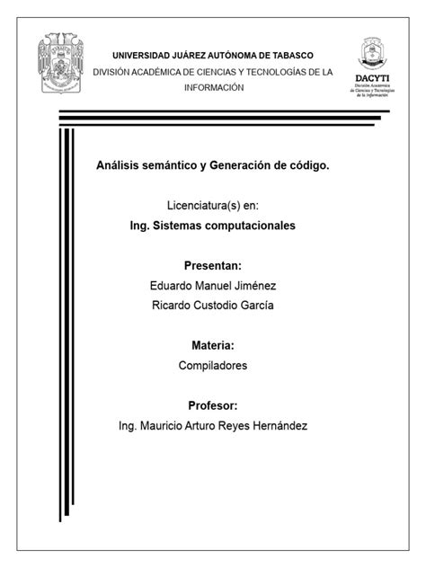 Generación De Código Intermedio Esquema De Generación Pdf Pdf
