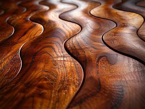 Artistic Wooden Slab With Wavy Patterns Premium Ai Generated Image