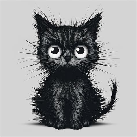 Premium Photo A Black Cat With A Big Eyes And A Big Black Nose