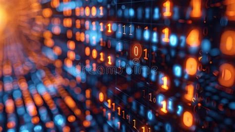 Background With Streaming Binary Code Digital Binary Data And A Matrix Background With A