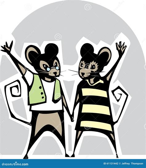Color Mouse Couple Stock Vector Illustration Of Hole 61131442
