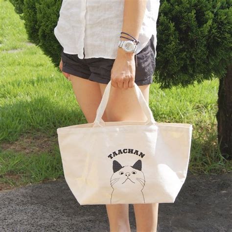 Countryitem 캔버스 코튼 고양이 프린트 에코백 2type 핫트랙스