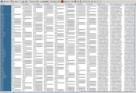 a tableview window with a newly opened dataset download scientific
