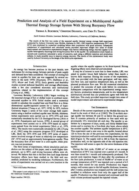 Pdf Prediction And Analysis Of A Field Experiment On A Multilayered