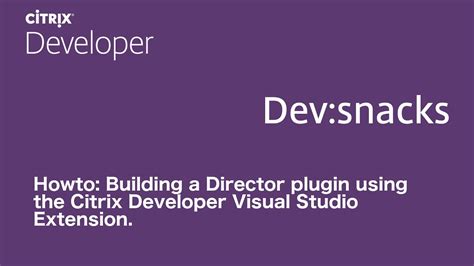 HowTo Building A Citrix Director Plugin Using The Citrix Developer