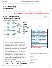 8 1 4 7 Packet Tracer Subnetting Scenario 1 ICT Community Pdf 3