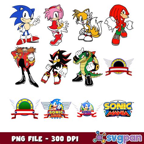 Sonic Mania Characters Png Bundle 300 Dpi Svgpan