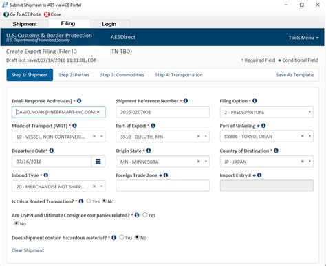 Filing Your Export Shipment Through The Automated Export System Aes