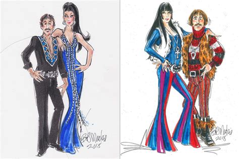 Bob Mackie Sketches Of Cher And Sonny For The Broadway Show Rcher