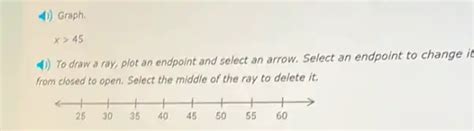 Graph X 45 To Draw A Ray Plot An Endpoint And Select An Arrow