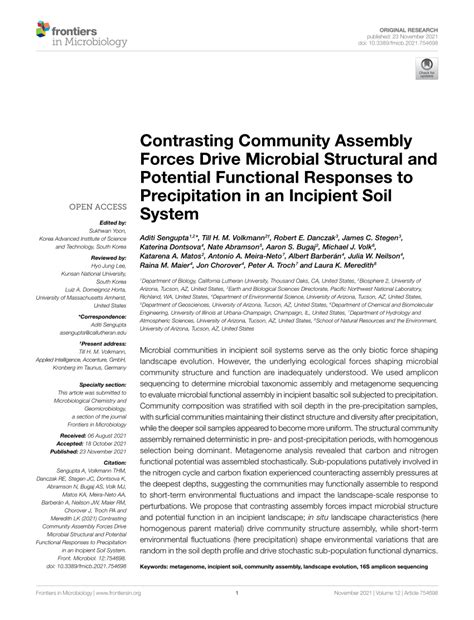 Pdf Contrasting Community Assembly Forces Drive Microbial Structural